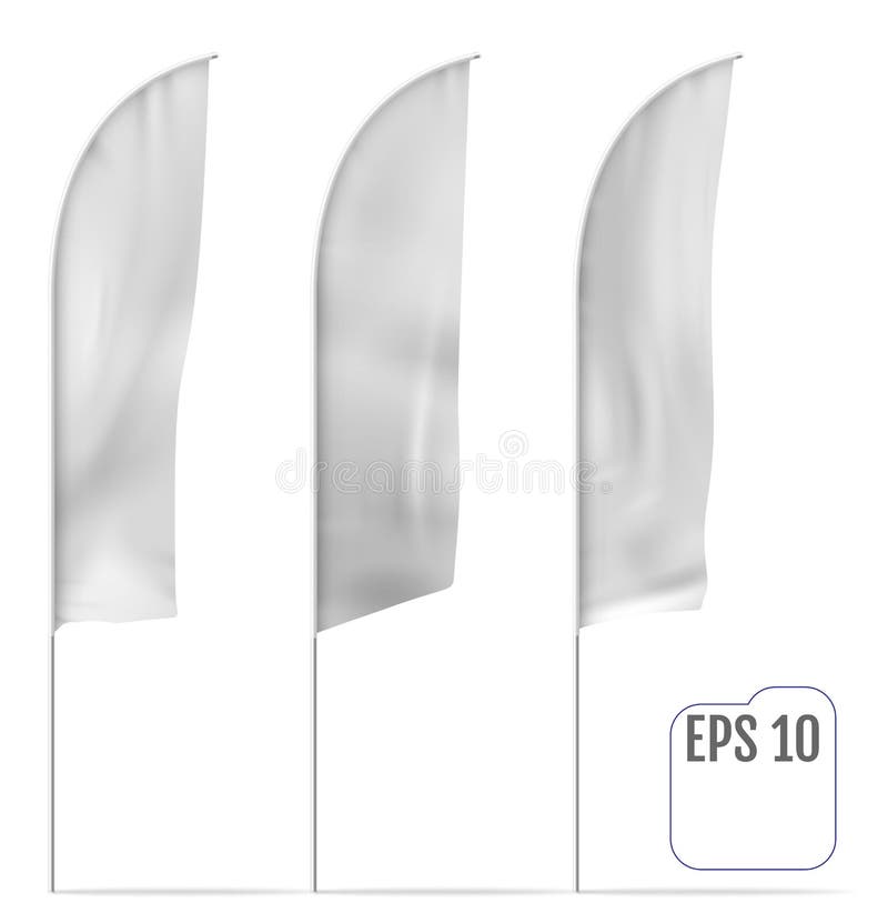 White Classical Banner and Wind Flags Stock Vector - Illustration of ...