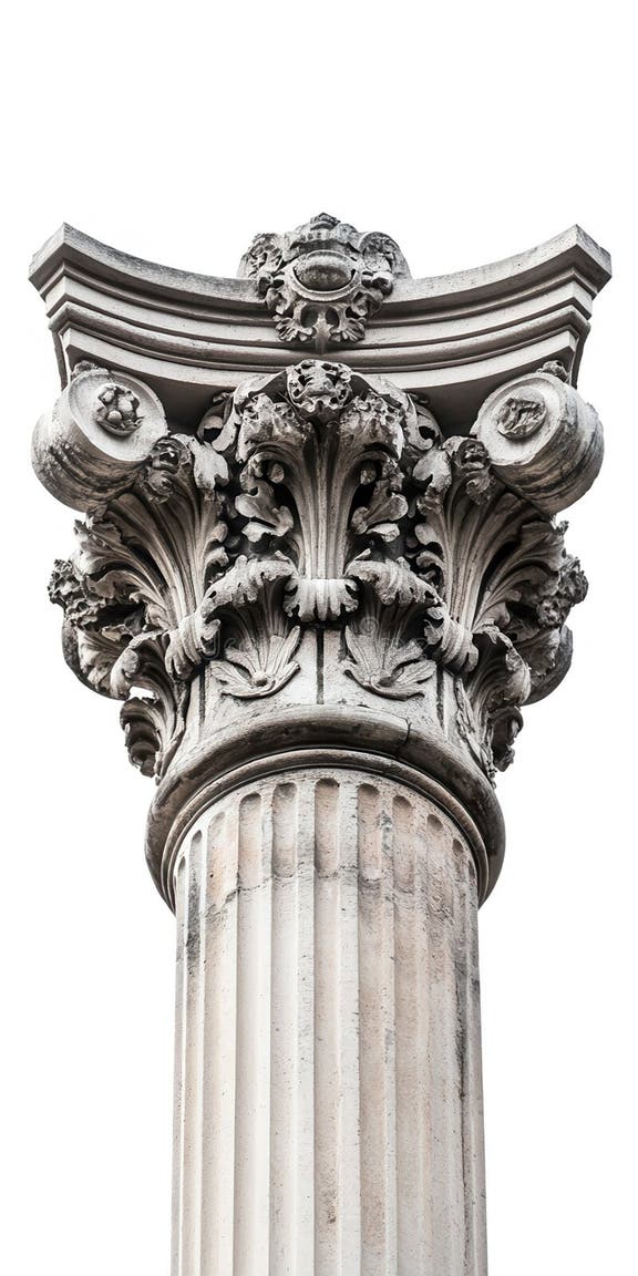 White Classical Ionic Column with Transparent Background, Perfect for ...