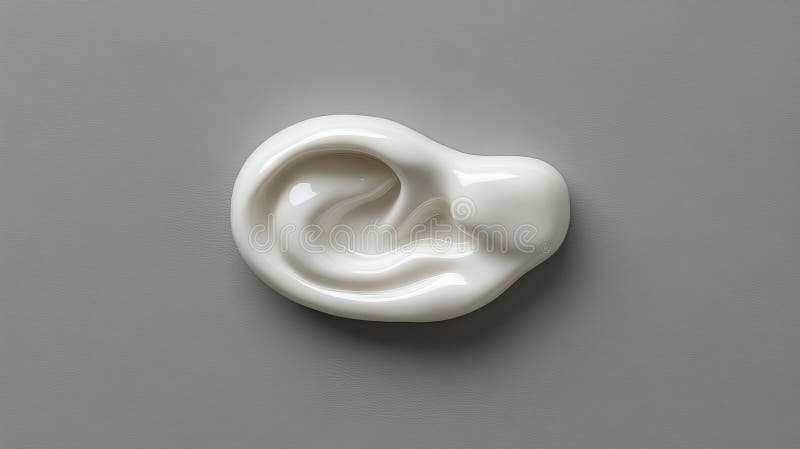 A White Clay Human Ear Sculpture with an Abstract Design is Set Against ...