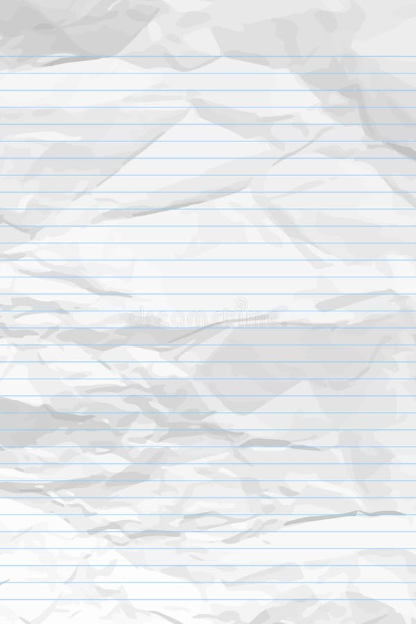 White Clean Crumpled Notebook Paper with Lines Stock Vector ...