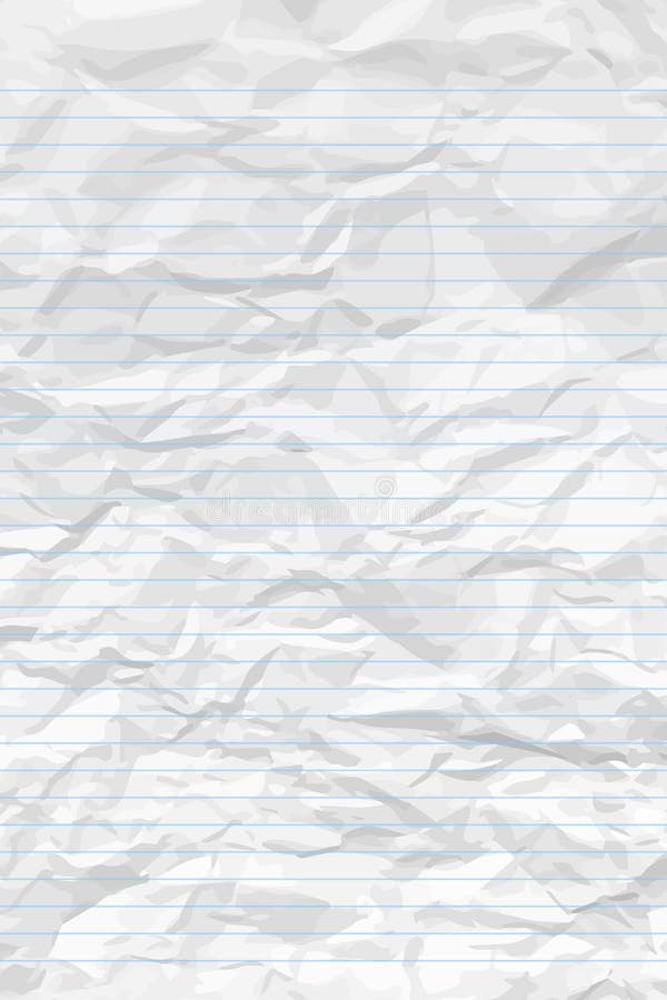 White Clean Crumpled Notebook Paper with Lines Stock Vector ...
