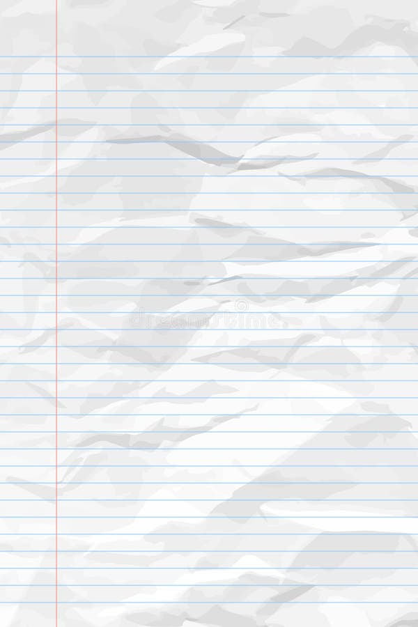 White Clean Crumpled Notebook Paper with Lines Stock Vector ...