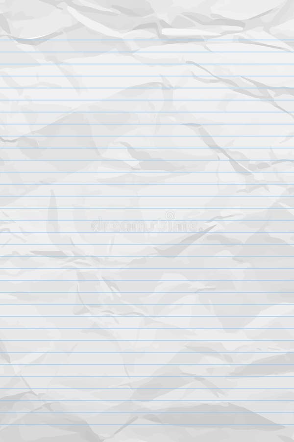 White Clean Crumpled Notebook Paper with Lines Stock Vector ...