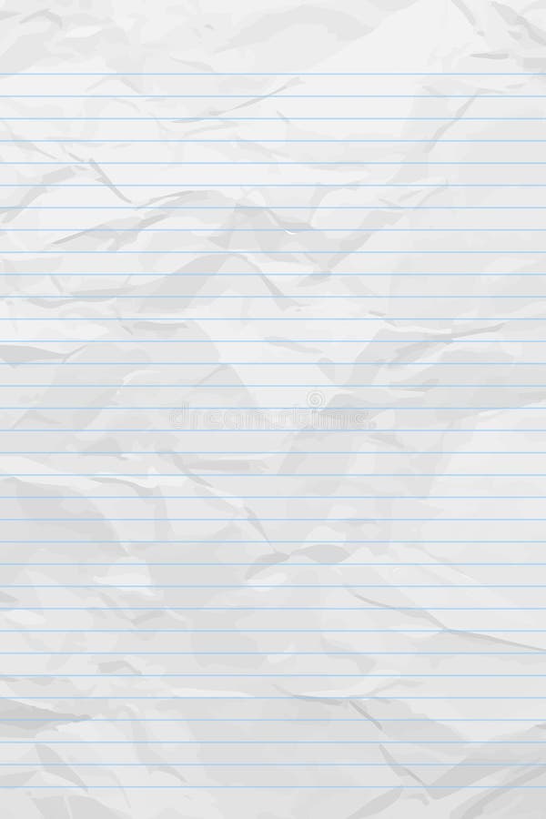 White Clean Crumpled Notebook Paper with Lines Stock Vector ...