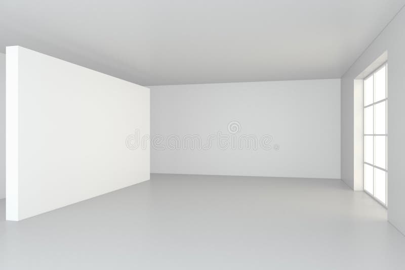 White Clean Interior with Blank Billboard. 3d Rendering Stock ...