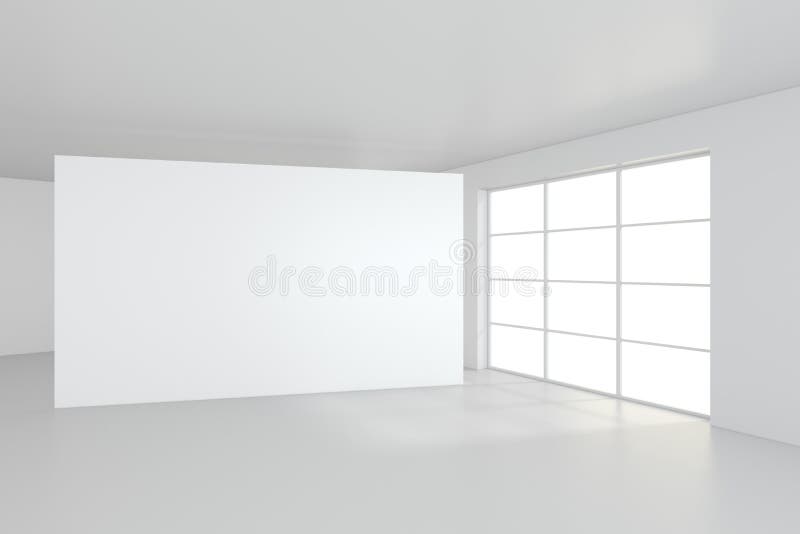 White Clean Interior with Blank Billboard. 3d Rendering Stock ...