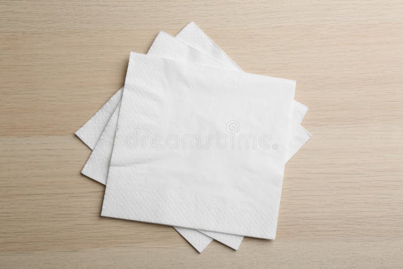 White Clean Paper Tissues on Wooden Table, Top View Stock Image - Image ...