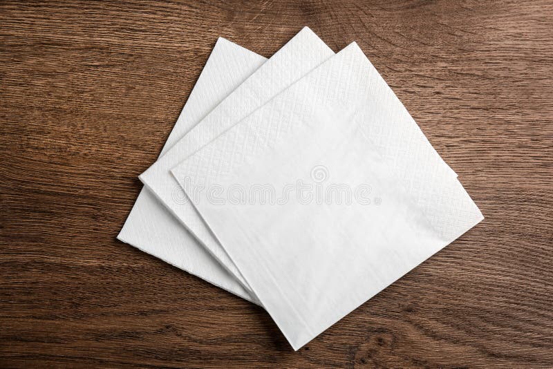 White Clean Paper Tissues on Wooden Table, Top View Stock Image - Image ...