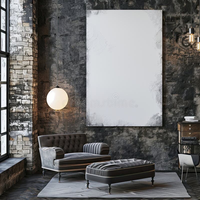 White Clean Picture Mock Up Frame.a Large Blank, White Poster Mock Up ...