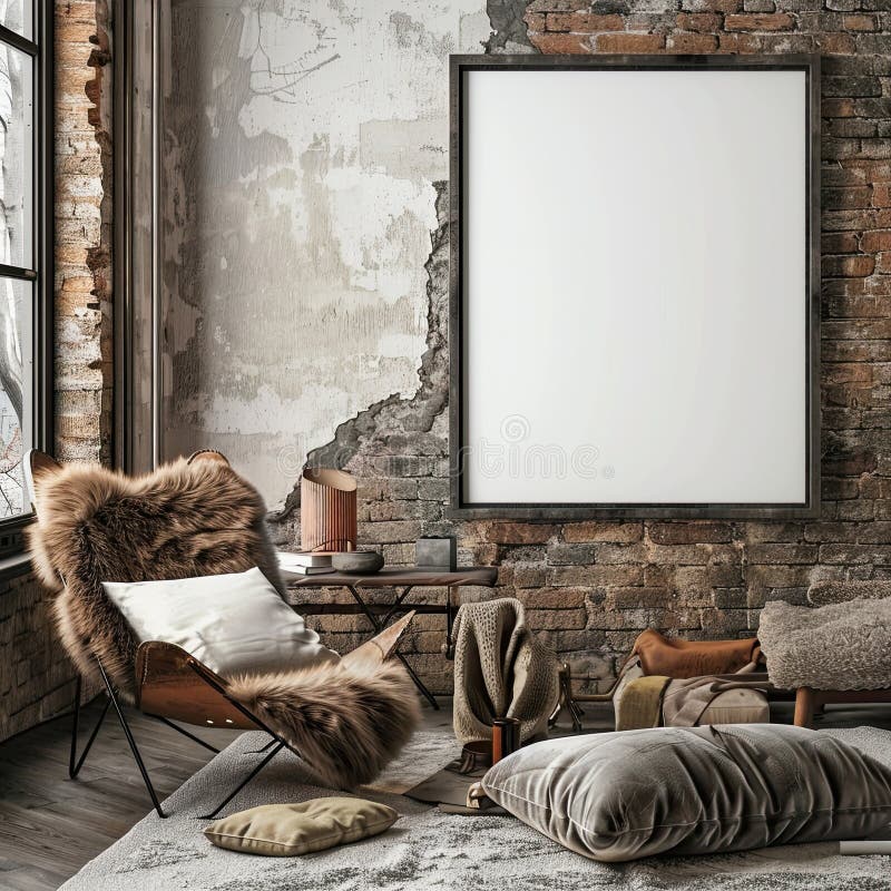 White Clean Picture Mock Up Frame.a Large Blank, White Poster Mock Up ...