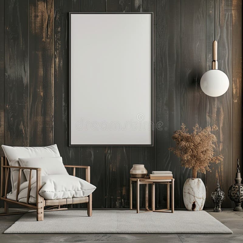 White Clean Picture Mock Up Frame.a Large Blank, White Poster Mock Up ...