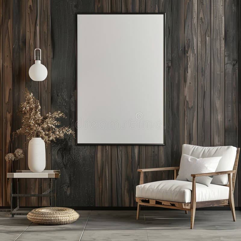 White Clean Picture Mock Up Frame.a Large Blank, White Poster Mock Up ...