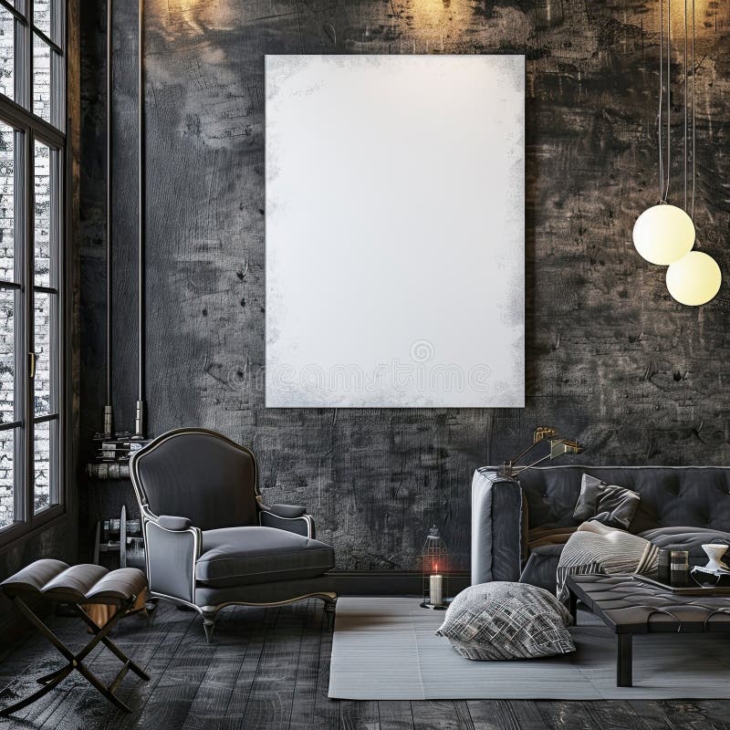 White Clean Picture Mock Up Frame.a Large Blank, White Poster Mock Up ...