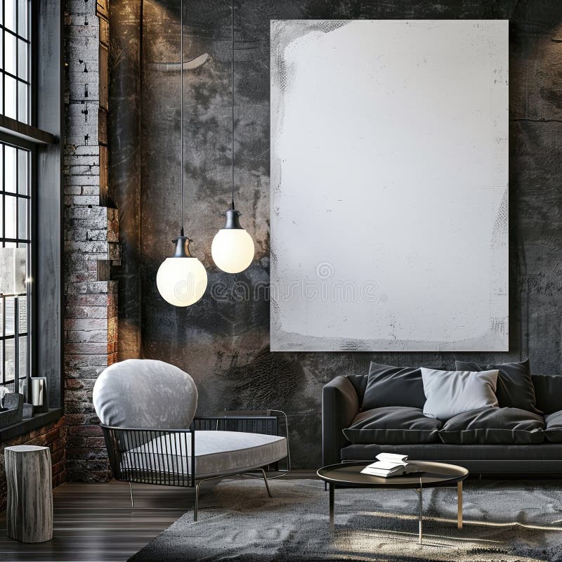 White Clean Picture Mock Up Frame.a Large Blank, White Poster Mock Up ...