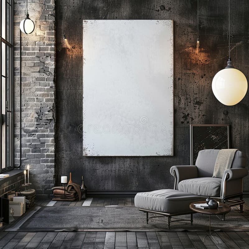 White Clean Picture Mock Up Frame.a Large Blank, White Poster Mock Up ...