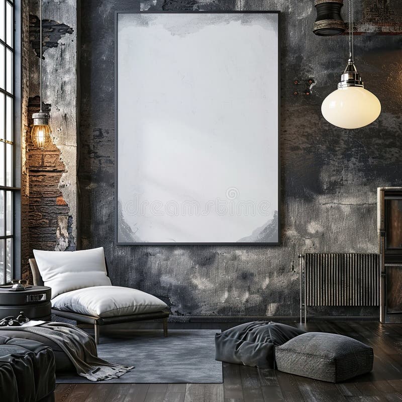 White Clean Picture Mock Up Frame.a Large Blank, White Poster Mock Up ...