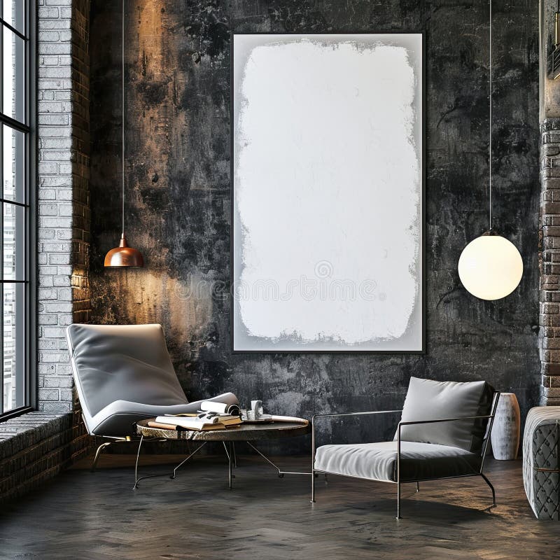 White Clean Picture Mock Up Frame.a Large Blank, White Poster Mock Up ...