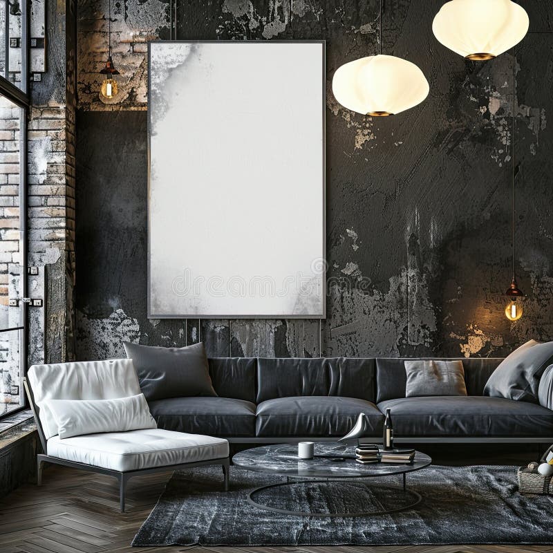 White Clean Picture Mock Up Frame.a Large Blank, White Poster Mock Up ...