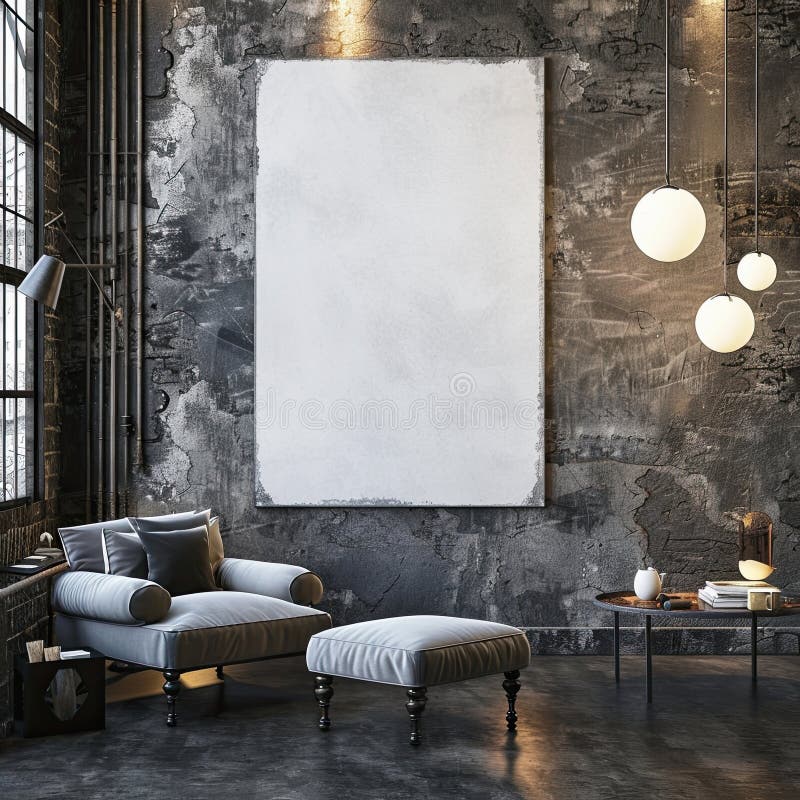 White Clean Picture Mock Up Frame.a Large Blank, White Poster Mock Up ...