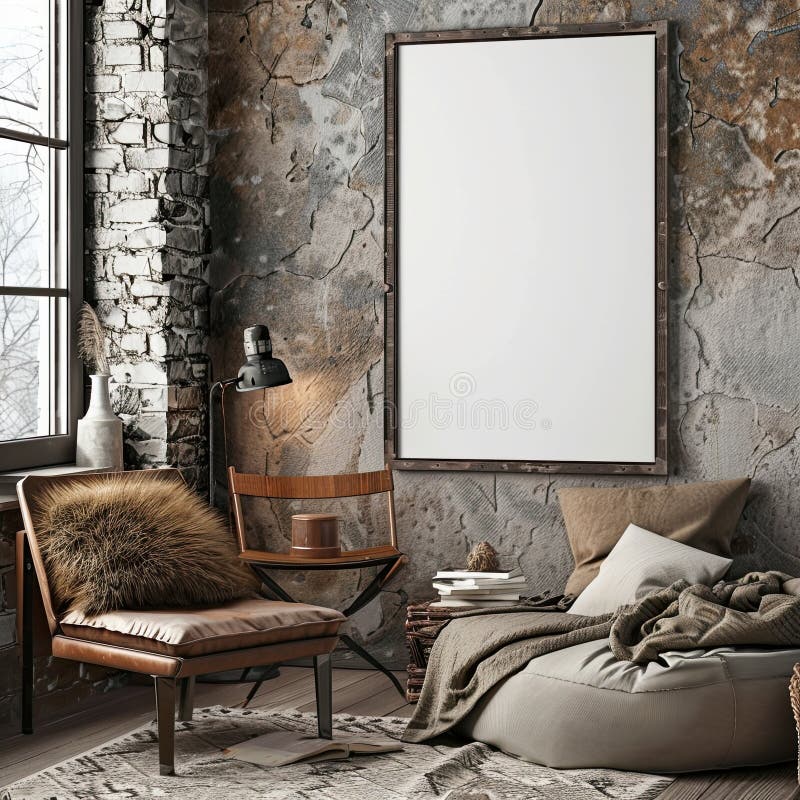 White Clean Picture Mock Up Frame.a Large Blank, White Poster Mock Up ...