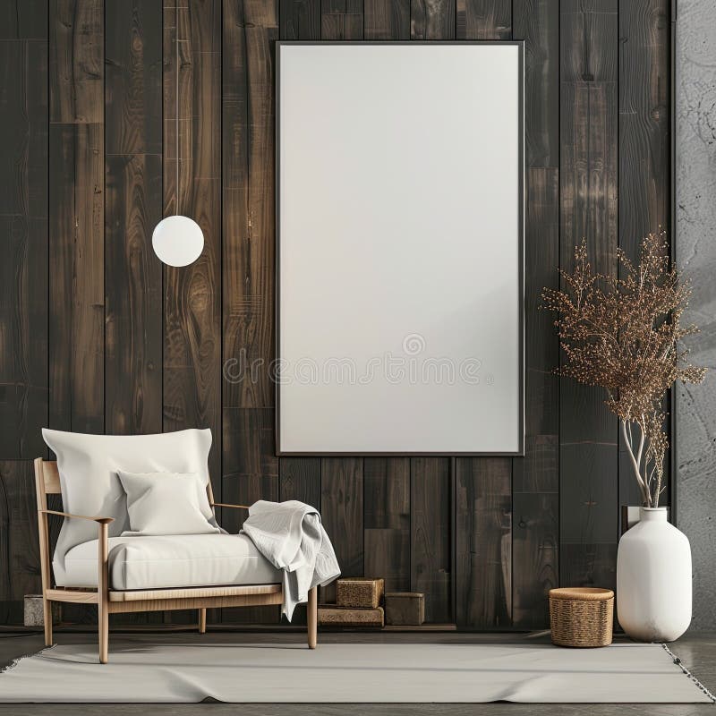 White Clean Picture Mock Up Frame.a Large Blank, White Poster Mock Up ...
