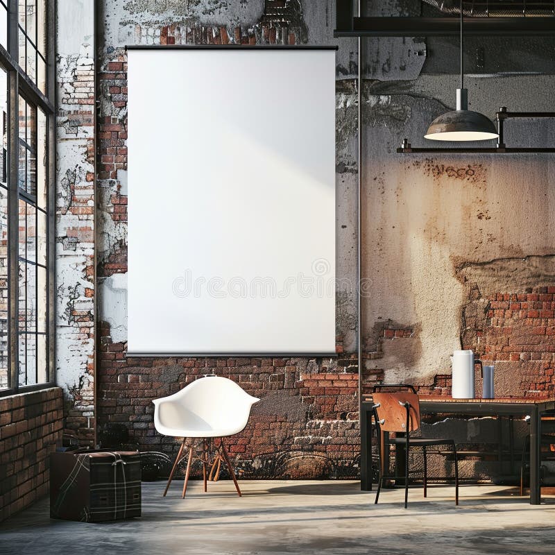 White Clean Picture Mock Up Frame.a Large Blank, White Poster Mock Up ...