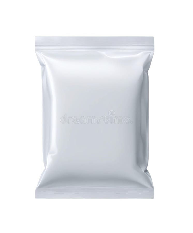 White Clean Plastic Package Mockup, Pouch, Cut-out Isolated on ...