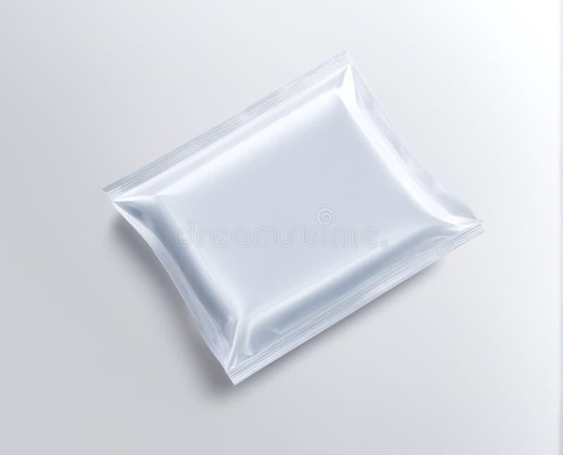 White Clean Plastic Package Packaging Pouch Mockup, on Clean White ...