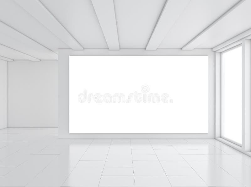 White clean room. 3D illustration - Stock Image - Everypixel