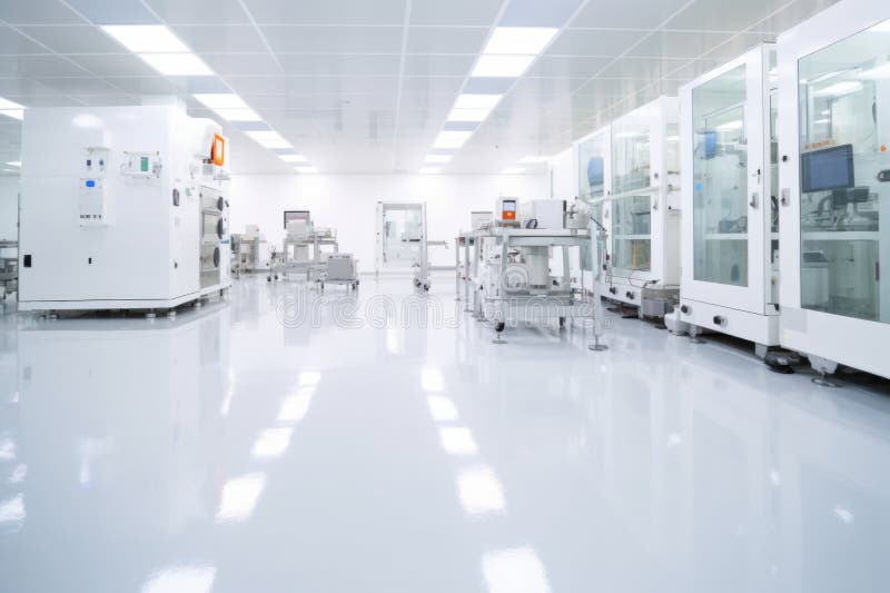 White Clean Room for Lithium-ion Battery Assembly Stock Photo - Image ...