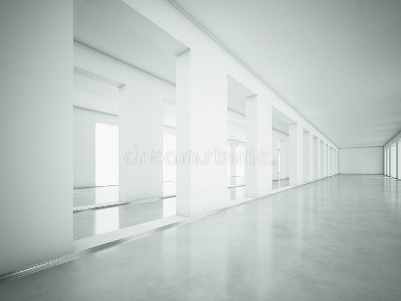 White Clean Simple Interior. 3d Render Stock Illustration ...