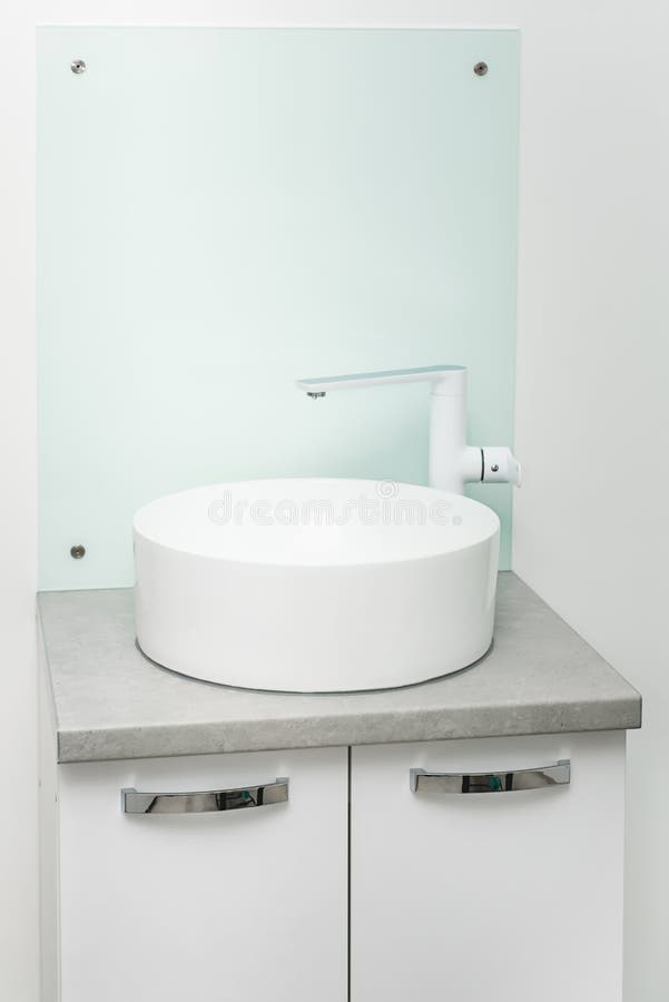 White Clean Sink in the Medical Center Cabinet Stock Photo - Image of ...