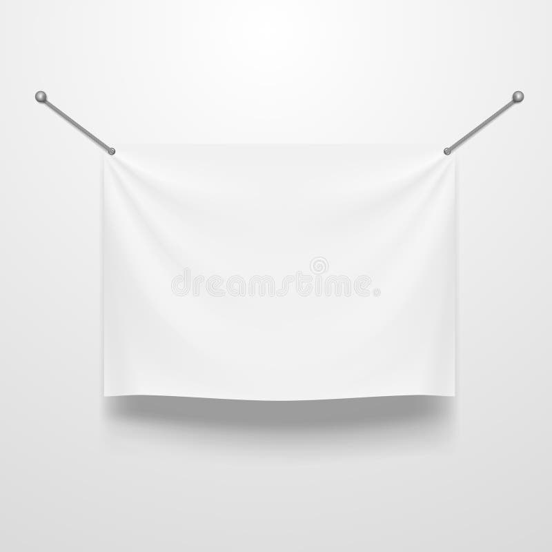 White Clear Textile Banner Template Stock Illustration - Illustration ...