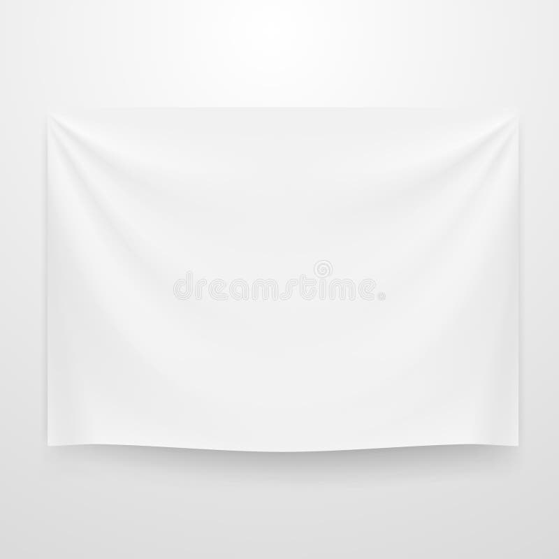 White Clear Textile Banner Template Stock Illustration - Illustration ...