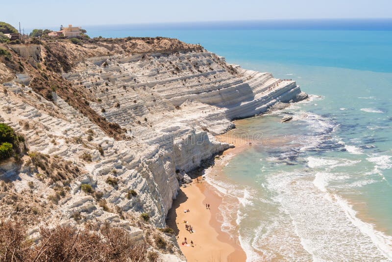 The White Cliff Called "Scala Dei Turchi" in Sicily Stock Photo - Image ...