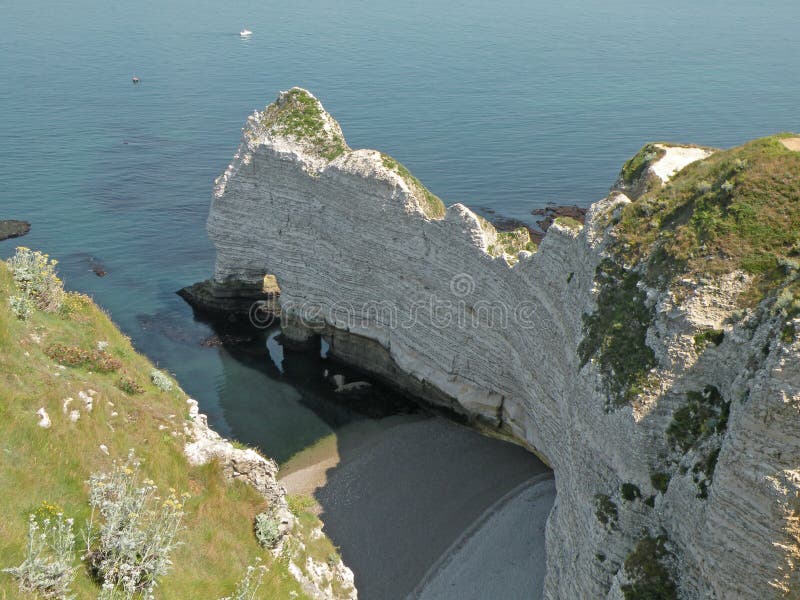 White Cliffs, Green Hills, Blue Sea, England, Dorset, UK Stock Photo ...