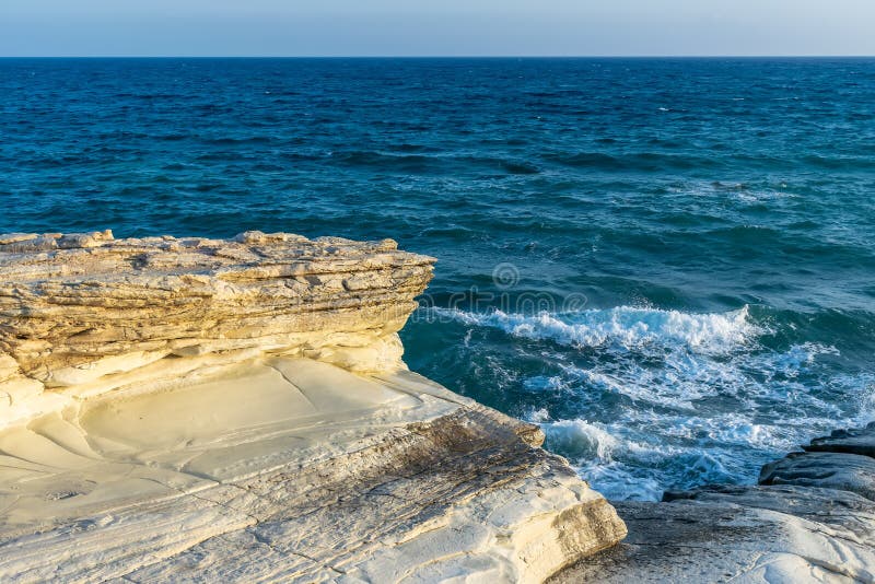 White Cliffs Beach on the Island Stock Image - Image of limassol ...