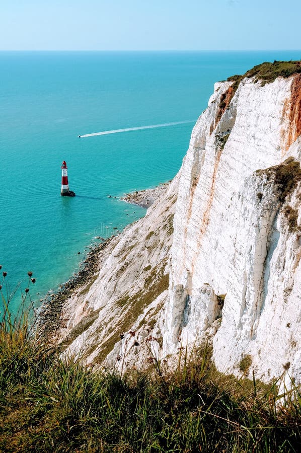 White cliffs stock image. Image of lighthouse, white - 83476257