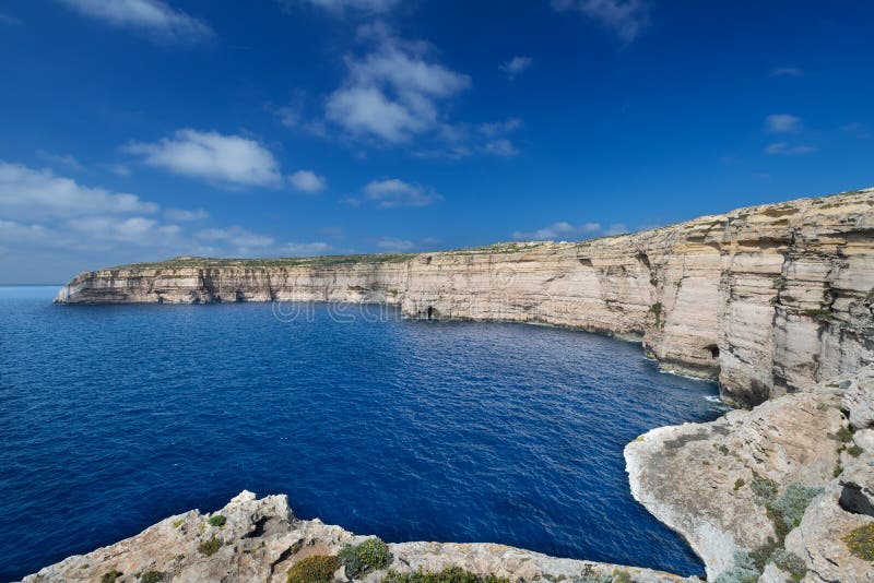 White Cliffs at the Coast of Gozo Island Stock Photo - Image of malta ...