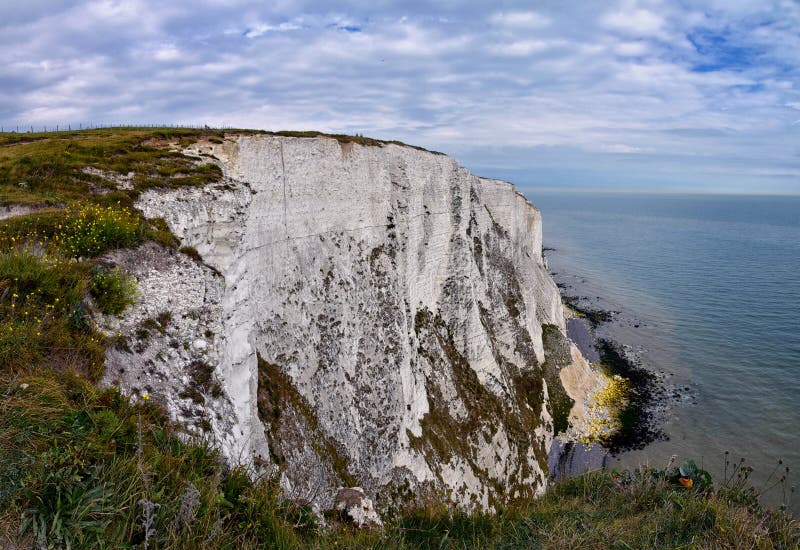 White Cliffs of Dover. Close Up Detailed Landscape View of the Cliffs ...