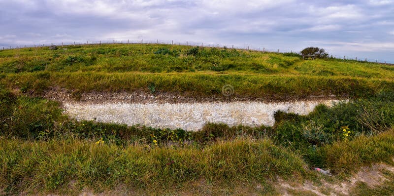 White Cliffs of Dover. Close Up Detailed Landscape View of the Cliffs ...