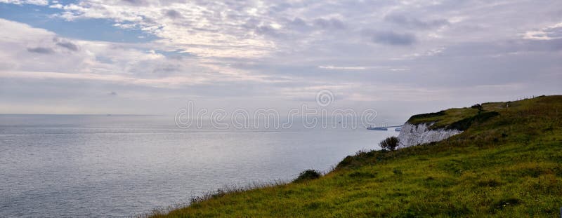 White Cliffs of Dover. Close Up Detailed Landscape View of the Cliffs ...