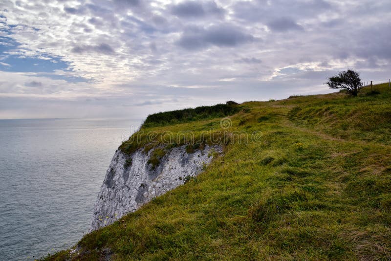 White Cliffs of Dover. Close Up Detailed Landscape View of the Cliffs ...