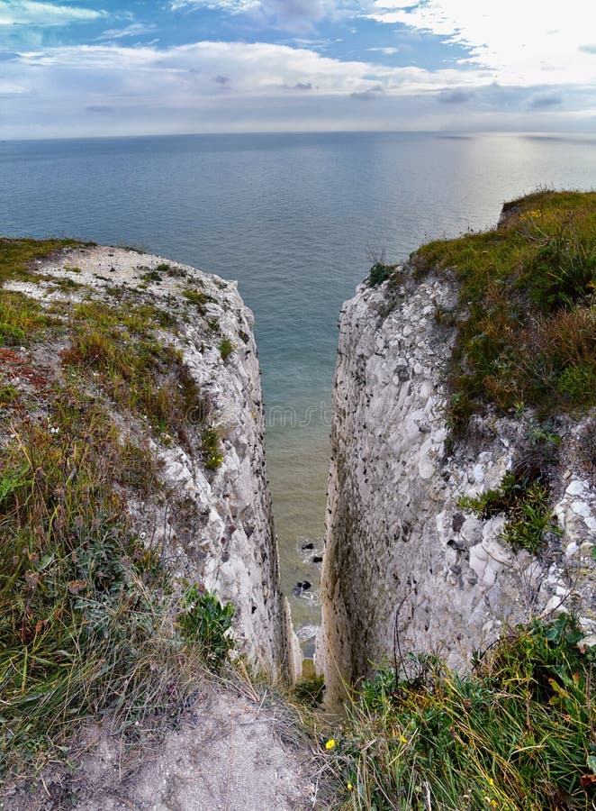 White Cliffs of Dover. Close Up Detailed Landscape View of the Cliffs ...