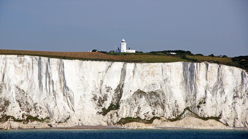 White Cliffs of Dover and Lighthouse Stock Image - Image of high, chalk ...