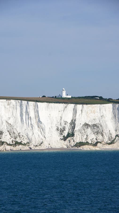 White Cliffs of Dover and Lighthouse Stock Image - Image of dover ...