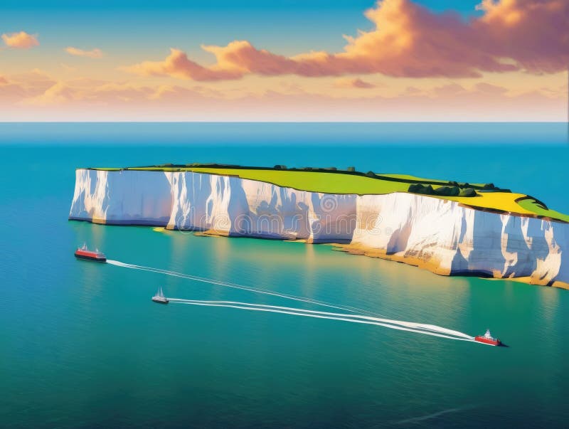 White Cliffs of Dover Seen from Above Stock Image - Image of copy ...