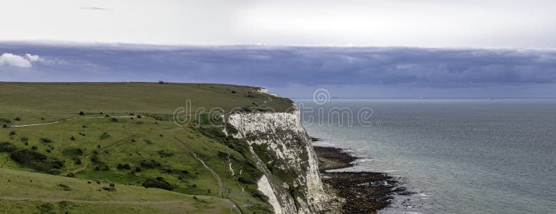 White Cliffs of England in Dover, UK Stock Photo - Image of iconic ...