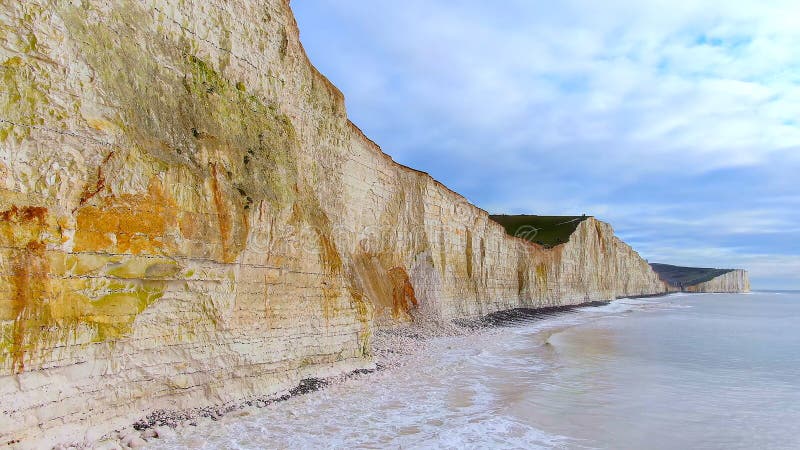 White Cliffs at the English Coast - Aerial View Stock Image - Image of ...