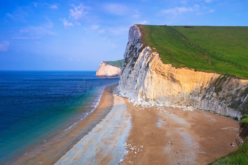 White Cliffs on the Jurassic Coast of Dorset Stock Photo - Image of ...